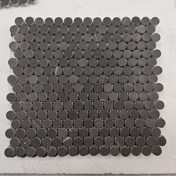 Pietra Grey Penny Round Honed Mosaic Tile – MM Tile And Stone